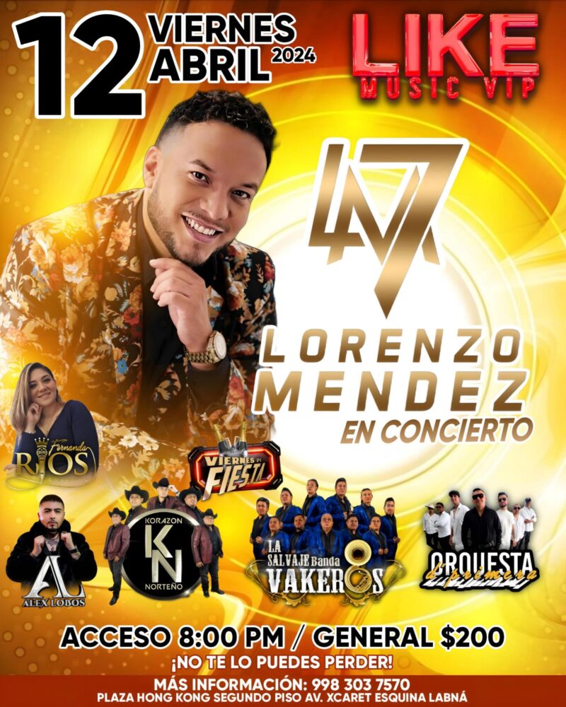 Lorenzo Mendez ex vocalista de Banda Limon llega a Like Music Cancún ...